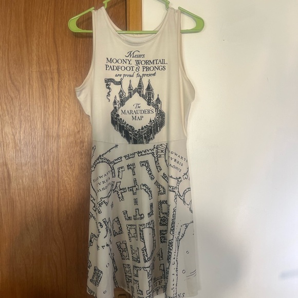 Warner Bros. | Dresses | Warner Bros Marauders Map Dress Cream | Poshmark